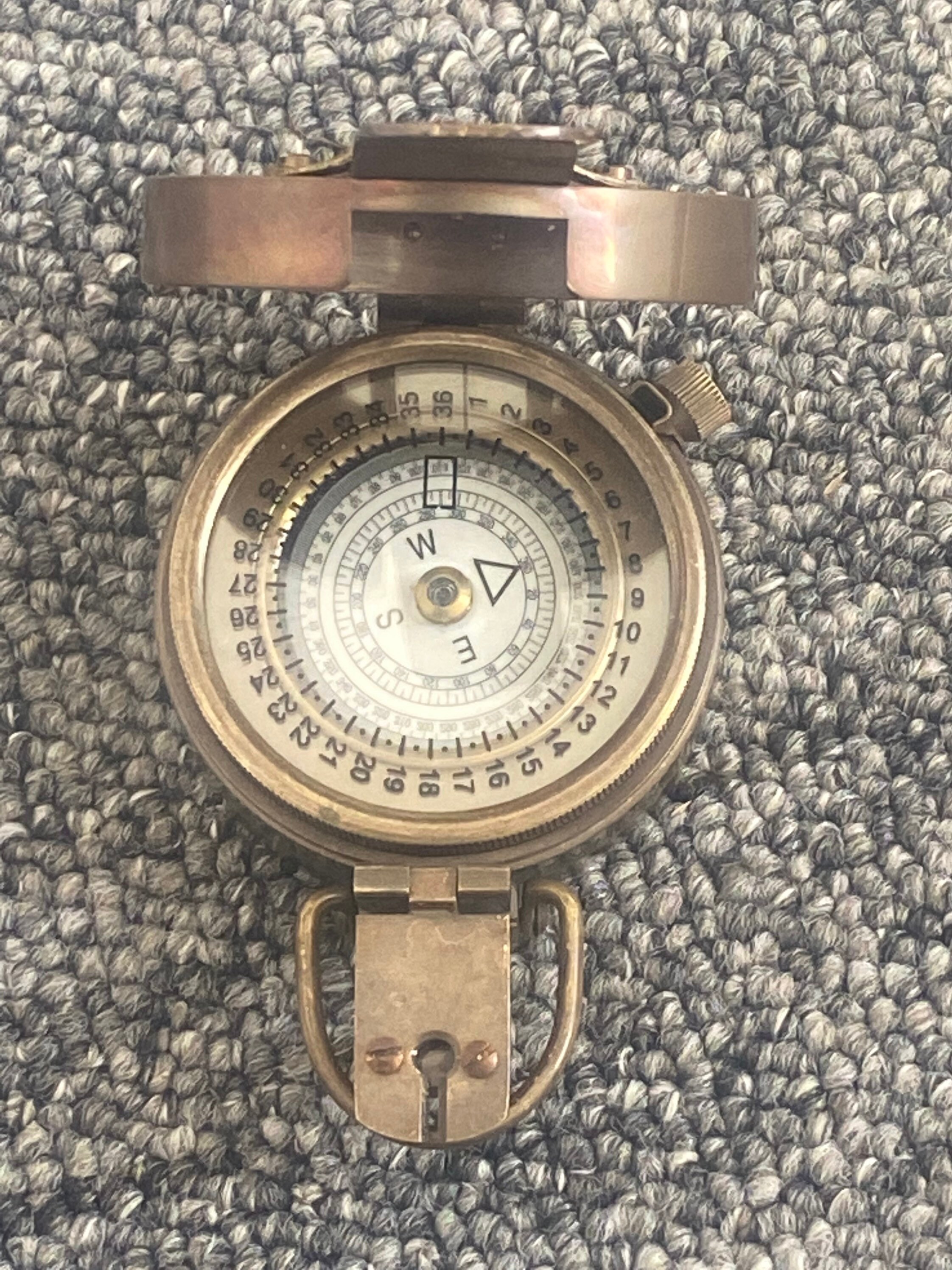 Solid Brass Nautical British Military Prismatic Pocket Compass Vintage ...