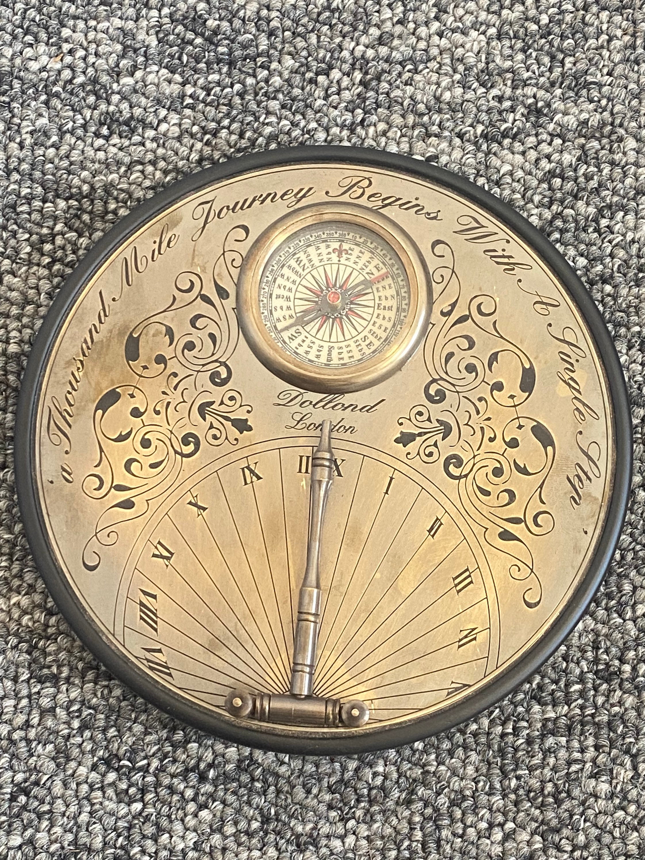 Functional Brass Sundial Compass-vintage Style Maritime Decor-nautical ...