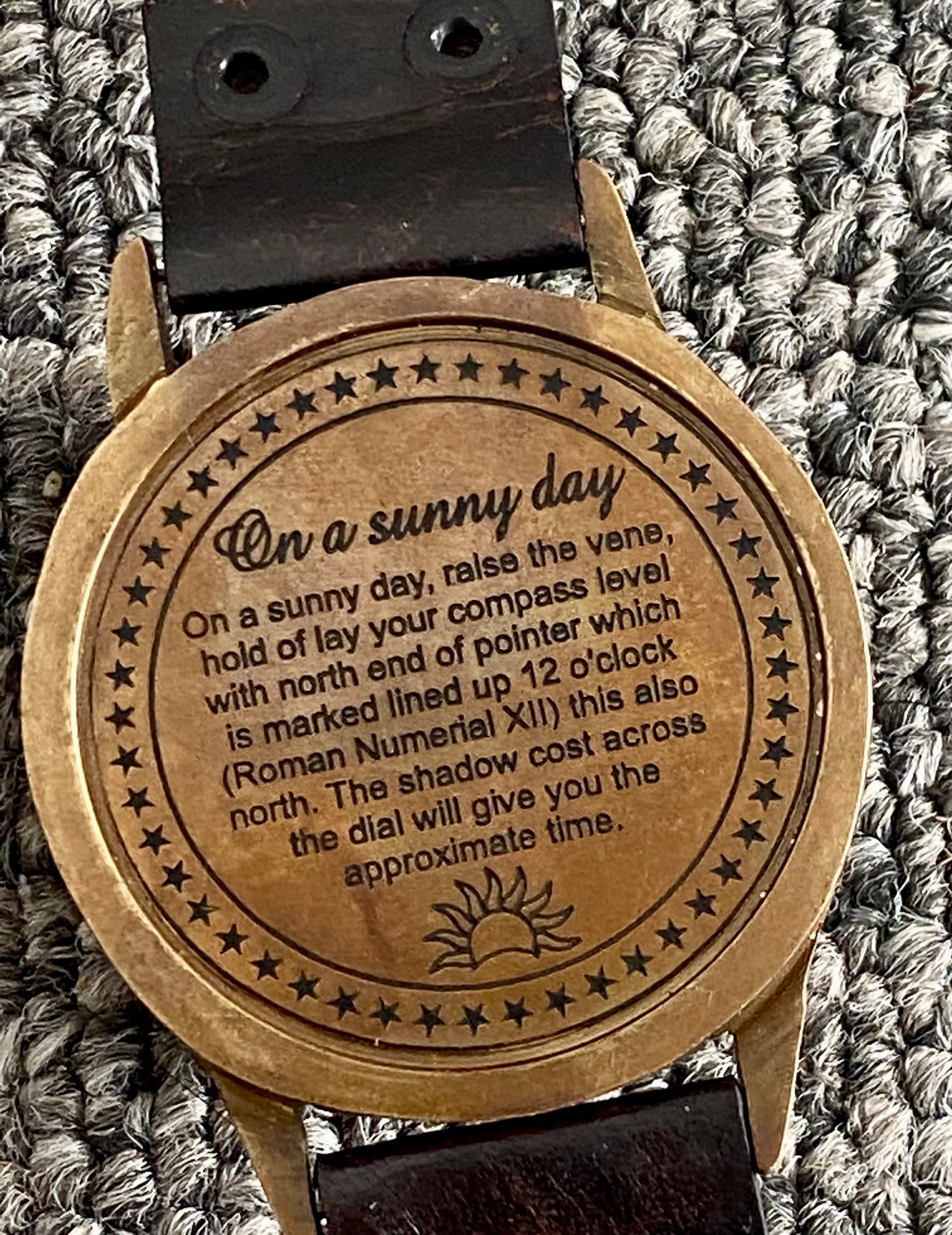 Nautical Brass Sundial Compass Vintage Wrist Watch Gift Uk Stock Uk ...