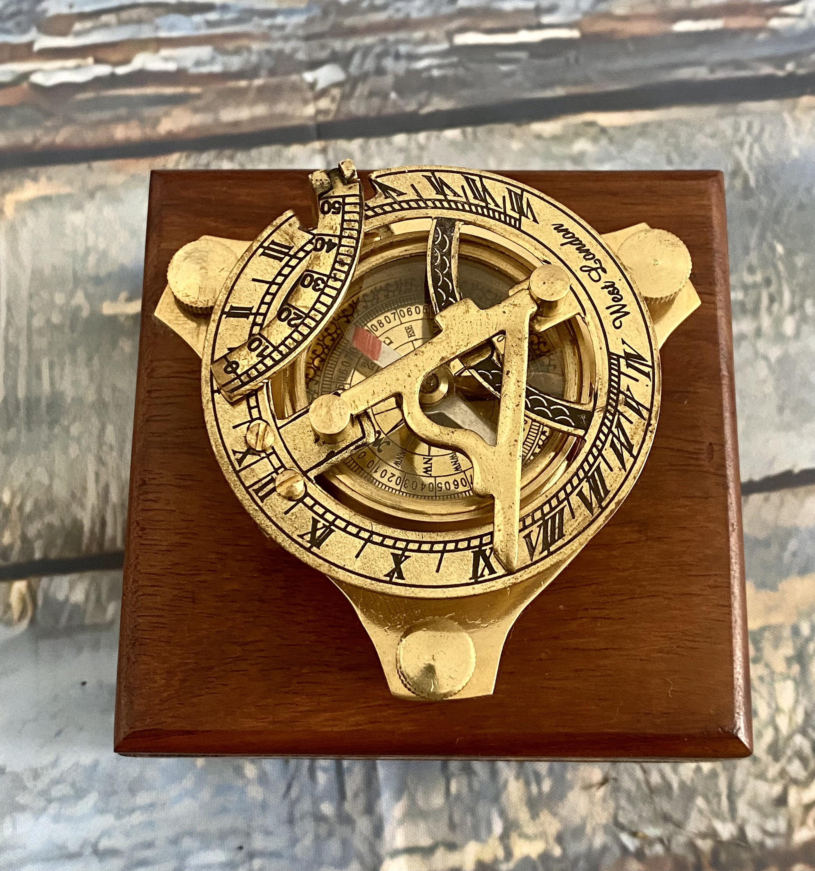 Brass Sundial Compass 3 Nautical Maritime Antique Vintage Sun Dial Gift ...