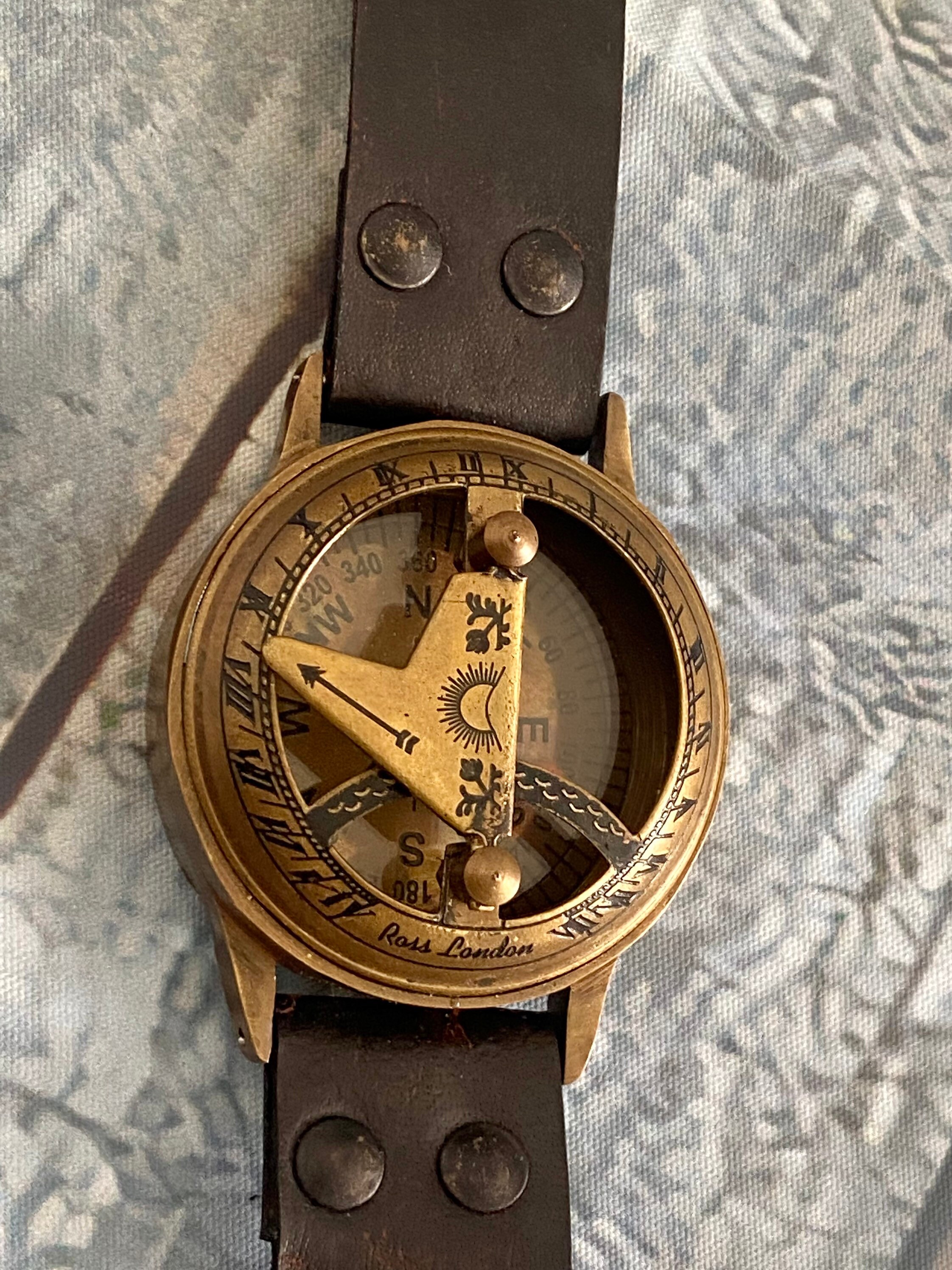 Nautical Brass Sundial Compass Vintage Wrist Watch Gift Uk Stock Uk ...