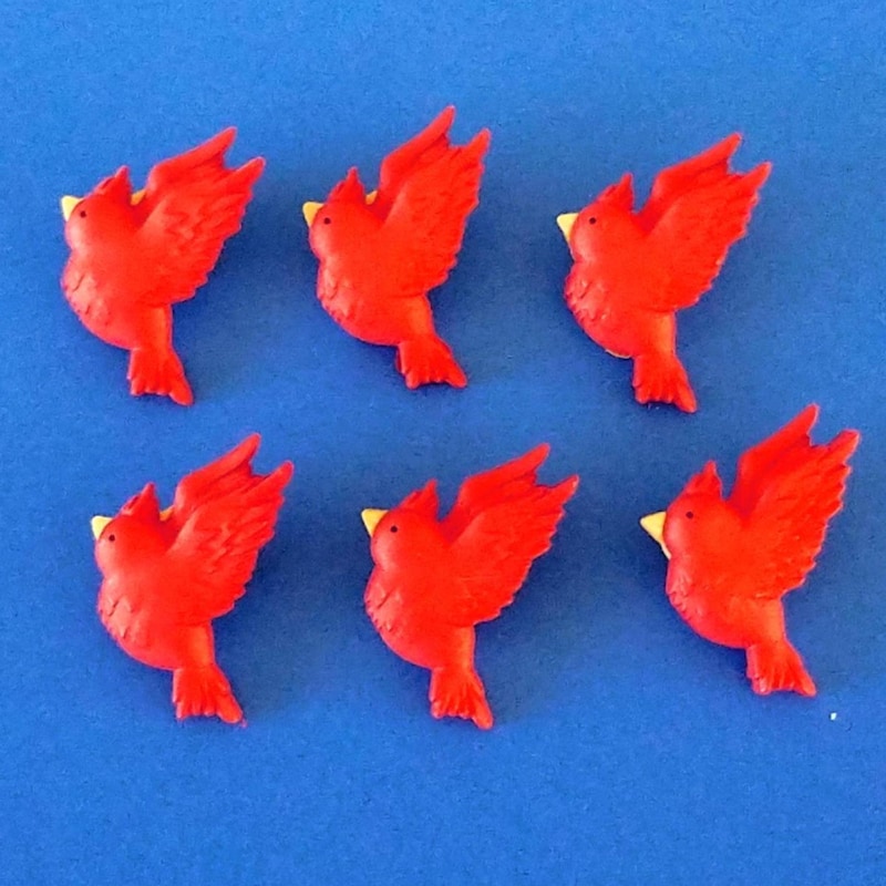 Red Cardinals Buttons - Etsy