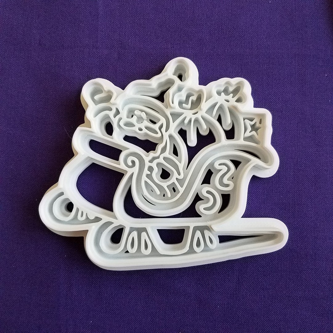 Santa and Sleigh Cookie Cutter 3D Printed With Food Safe Plastic Colors ...