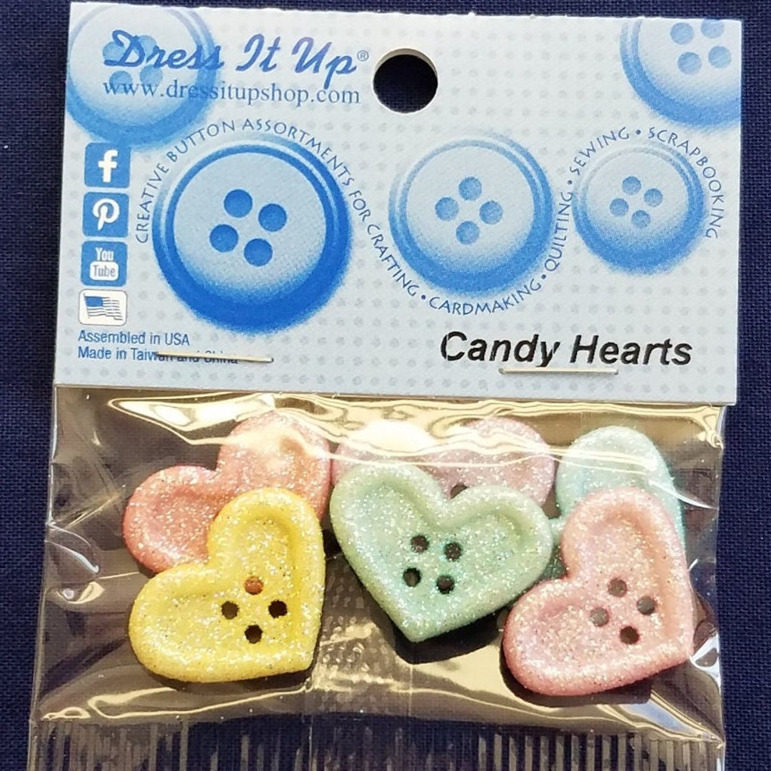Dress It up Buttons Candy Hearts Jesse James Embellishments Sew-thru - Etsy
