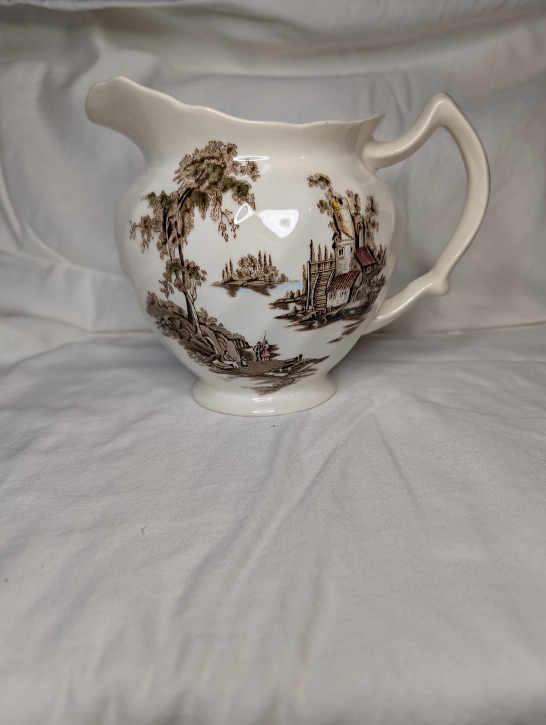 Vintage Johnson Brothers the Old Mill Large Pitcher Jug - Etsy