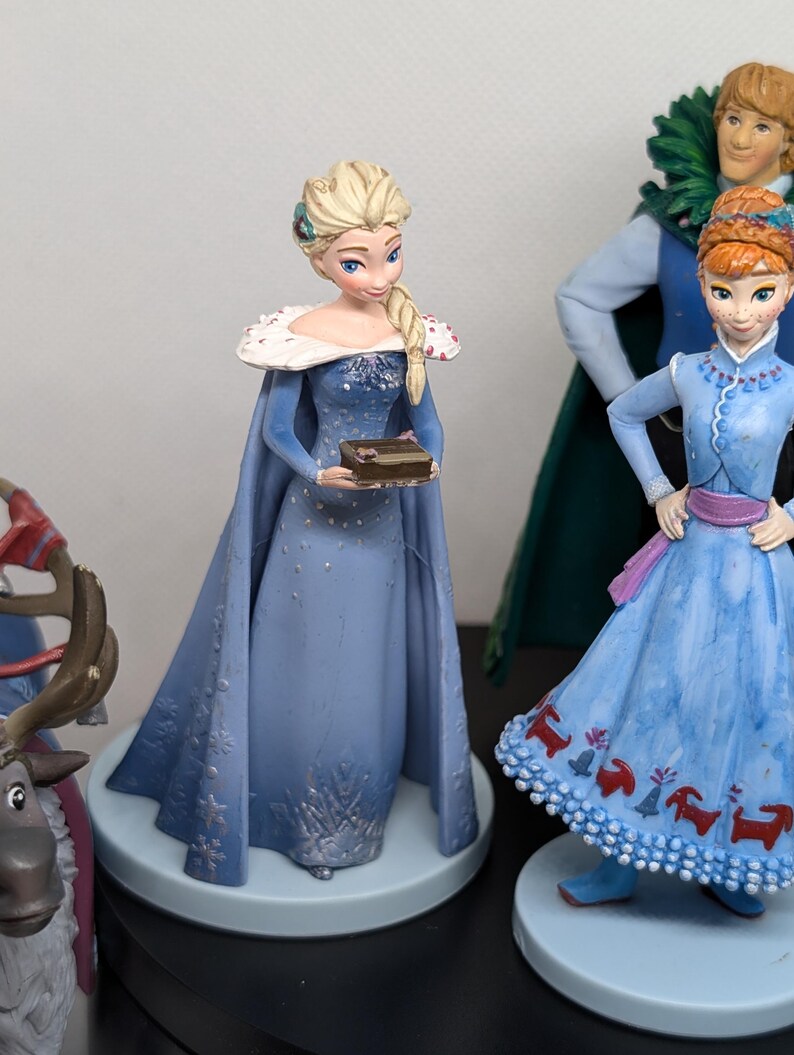Frozen Elsa Anna Olaf Sven Troll Playset 10 Figure Cake Topper Toy Doll ...