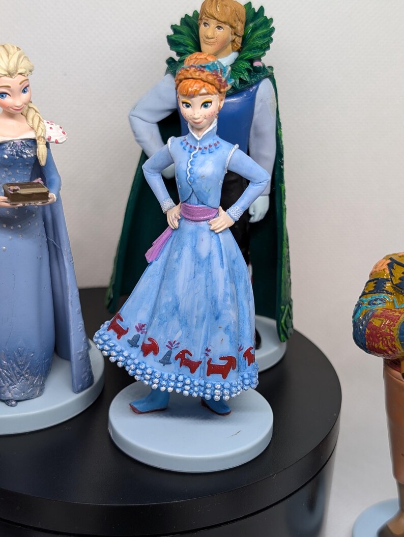 Frozen Elsa Anna Olaf Sven Troll Playset 10 Figure Cake Topper Toy Doll ...