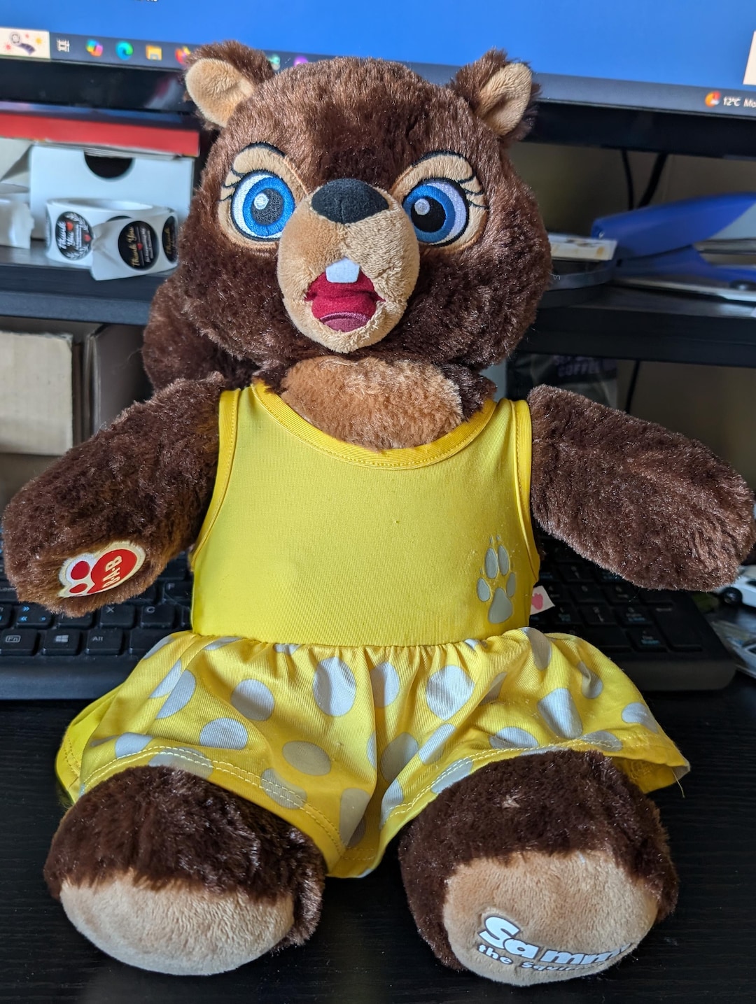 Build-a-bear Sammy the Squirrel 16" Plush Blue Eyes Great Wolf Lodge W ...