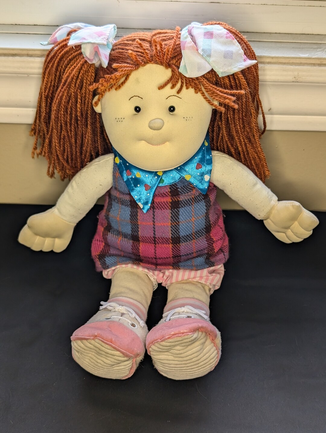 Sweetie Pie Kids Simone Plush Doll Yarn Hair Plaid Dress 15" No Sweater ...