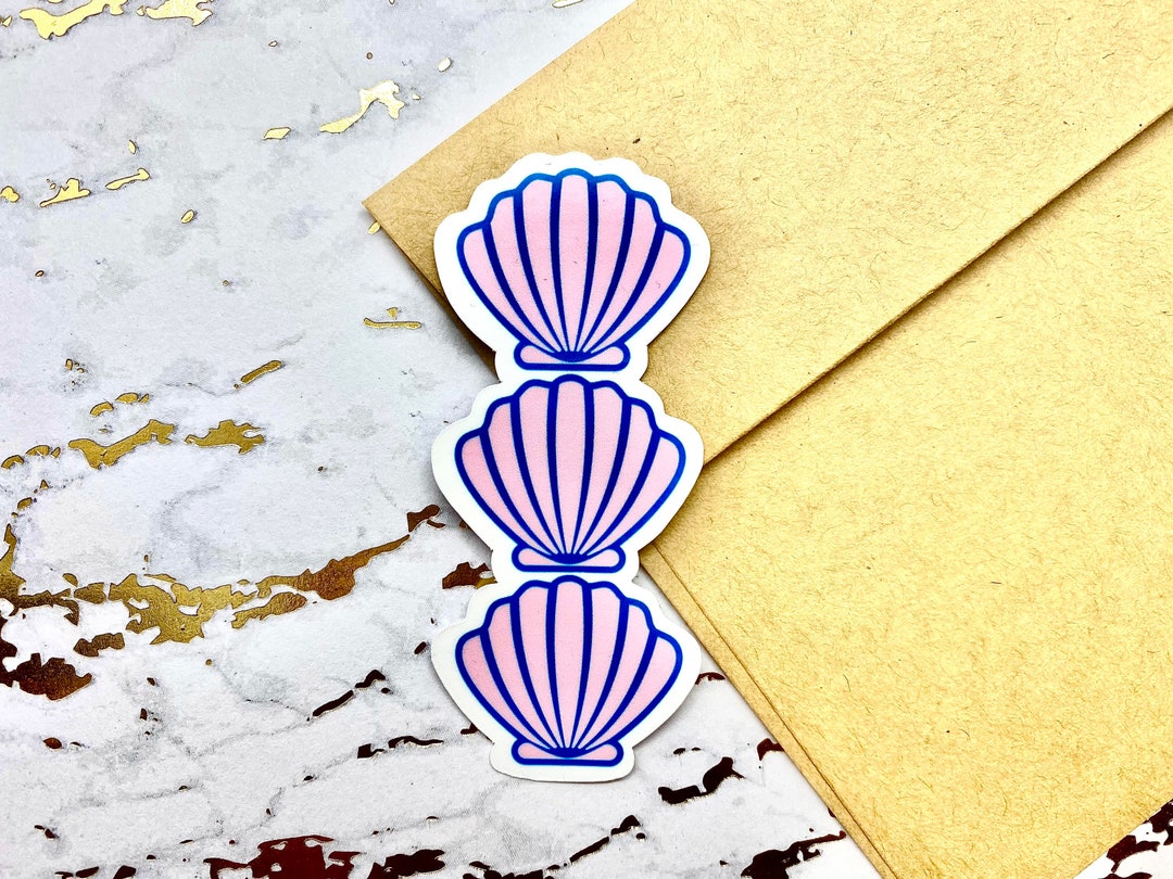 Seashell Sticker for Laptop Hydroflask Waterbottle Phone Case, Cute ...