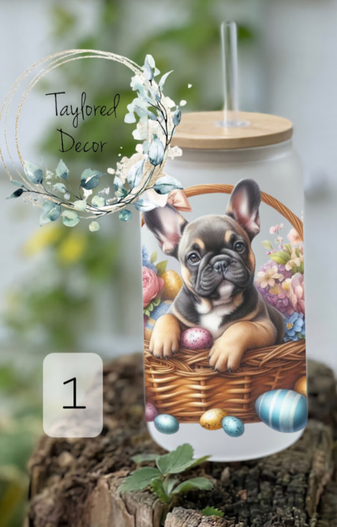 16 Oz Frosted Glass Frenchie Tumbler- Easter Collection - Etsy
