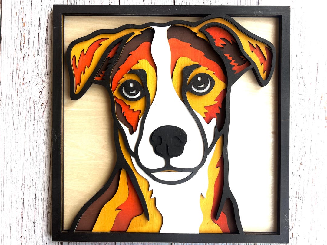 Jack Russel 3D Picture Wooden Wall Art Great Gift Christmas Present ...
