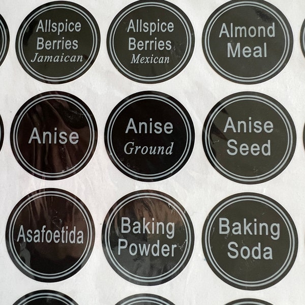 Round Spice Labels - Etsy