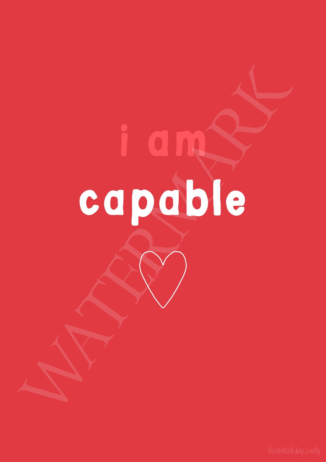 I Am Capable Affirmations Artwork Digital Print Home Decor Mental ...