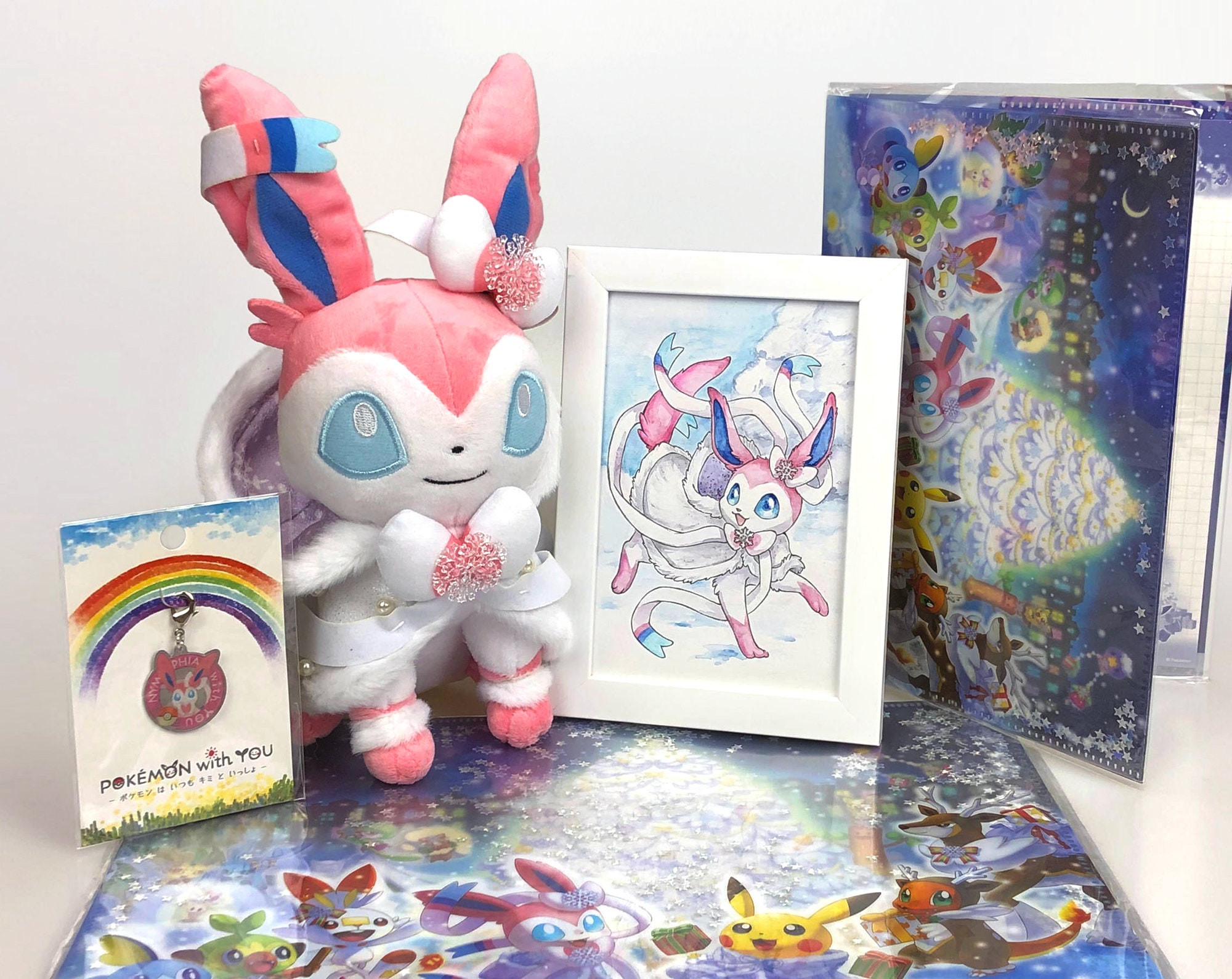 Pokemon Sylveon Christmas gift bundle set plush toy figure | Etsy