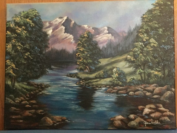 Mountain Stream Oil Painting | Etsy