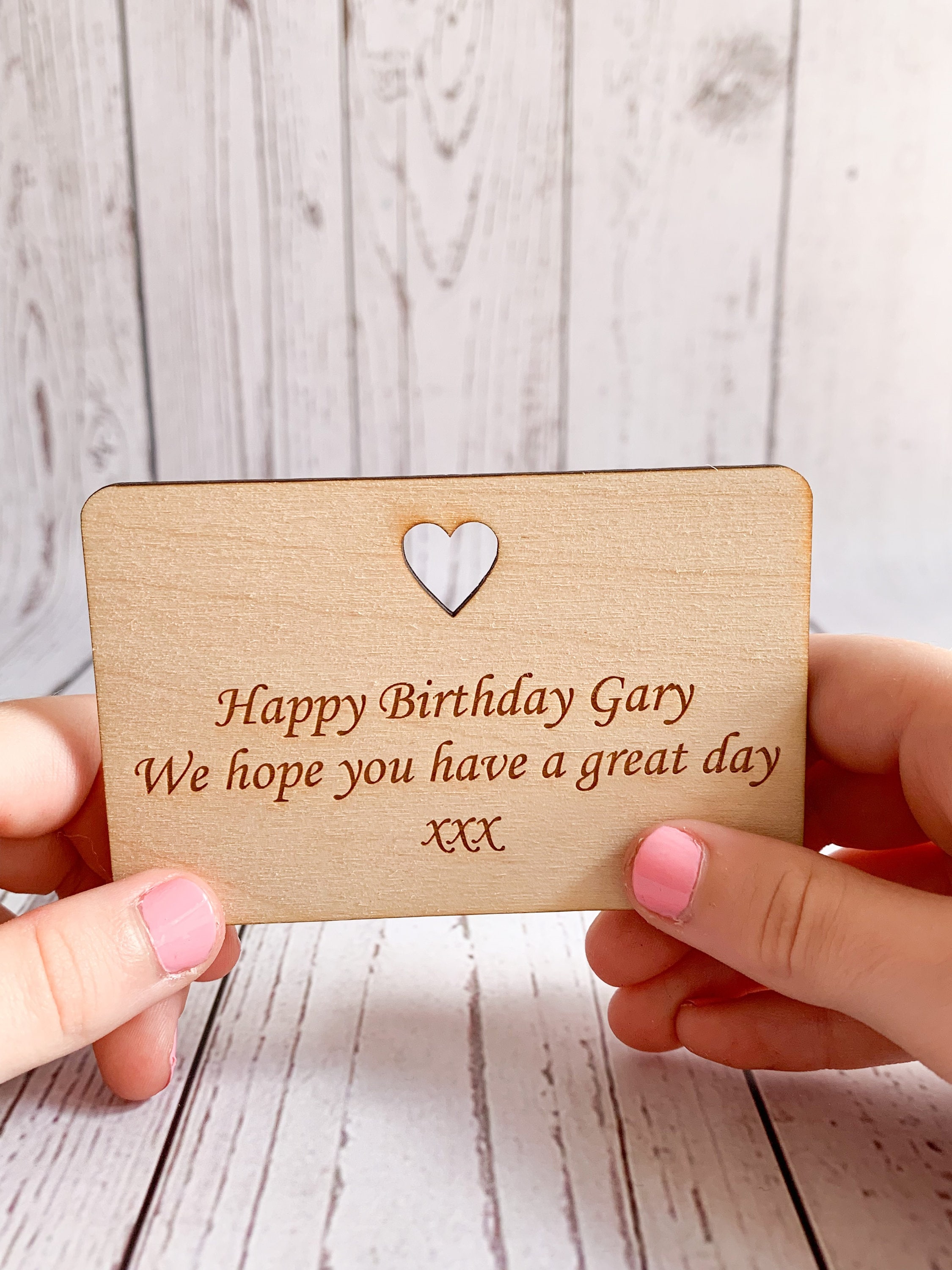 Personalised Engraved Gift Message - Wallet Size Engraved Message ...