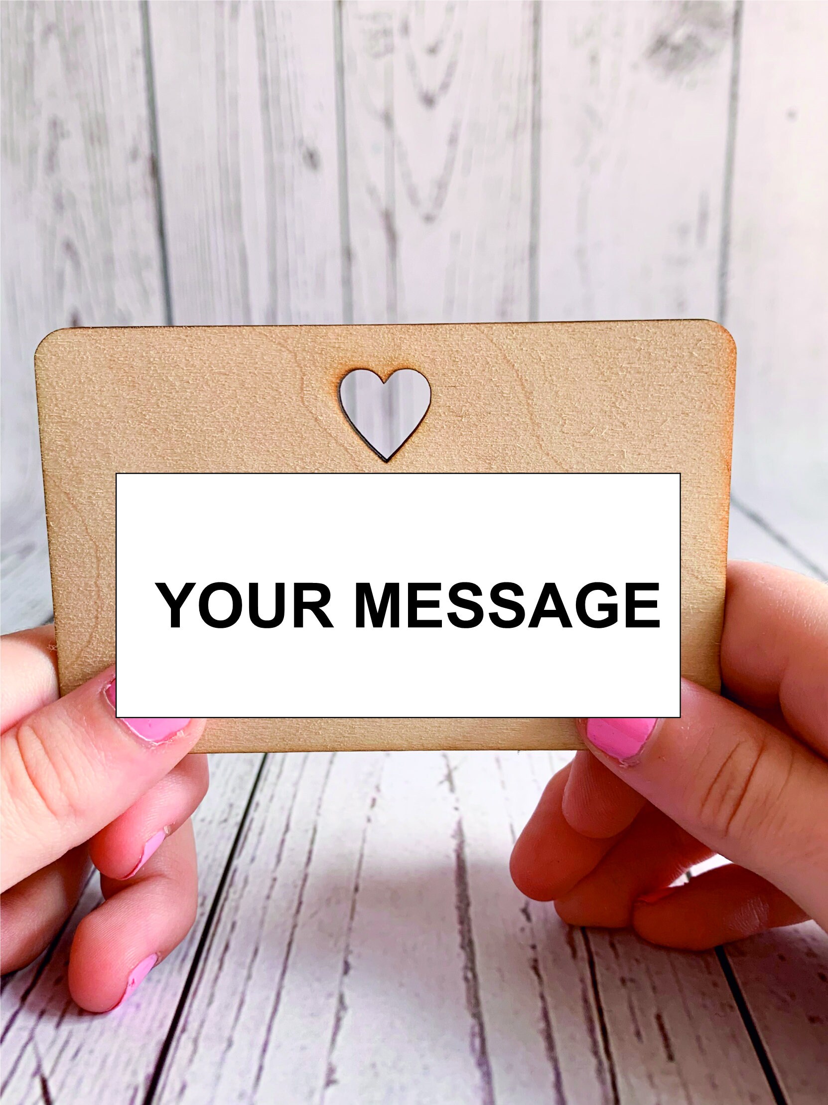 Personalised Engraved Gift Message - Wallet Size Engraved Message ...