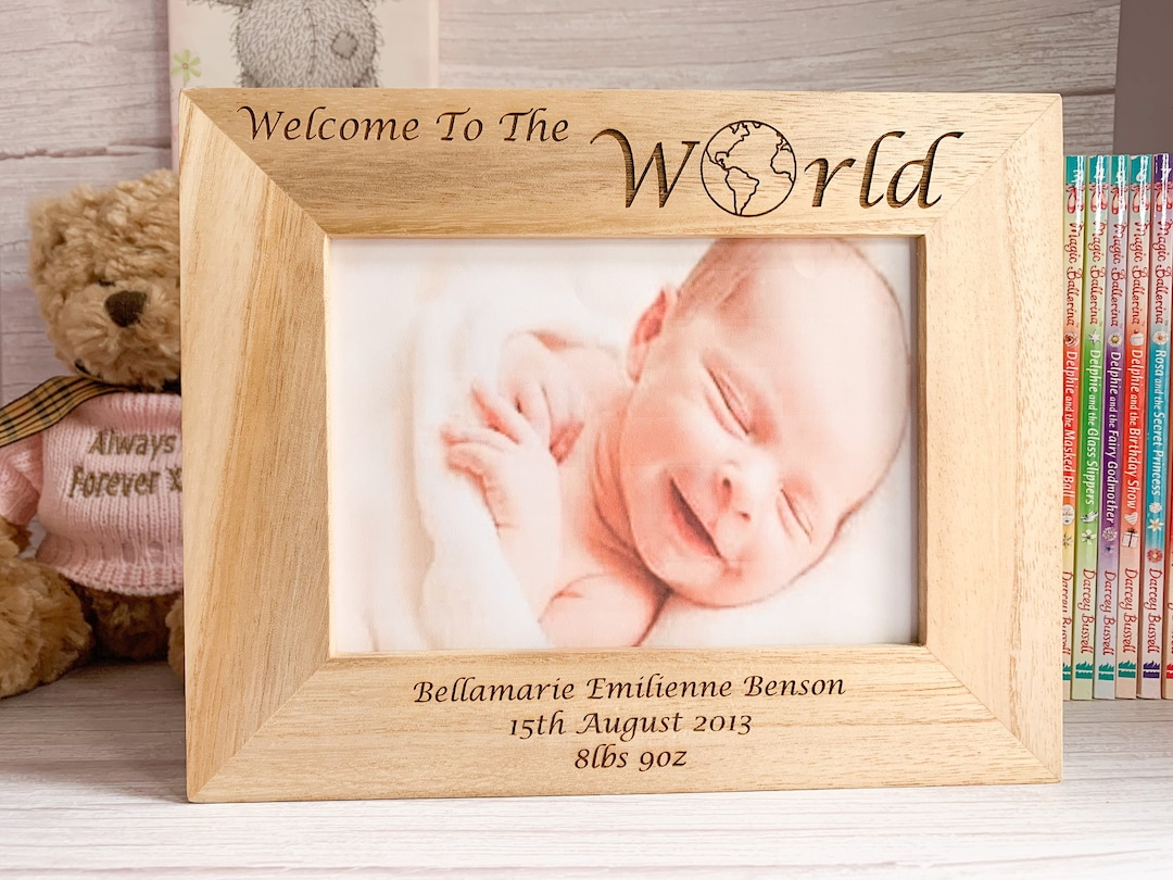 Personalised Laser Engraved Baby Frame, Newborn Baby Gift, Personalised ...