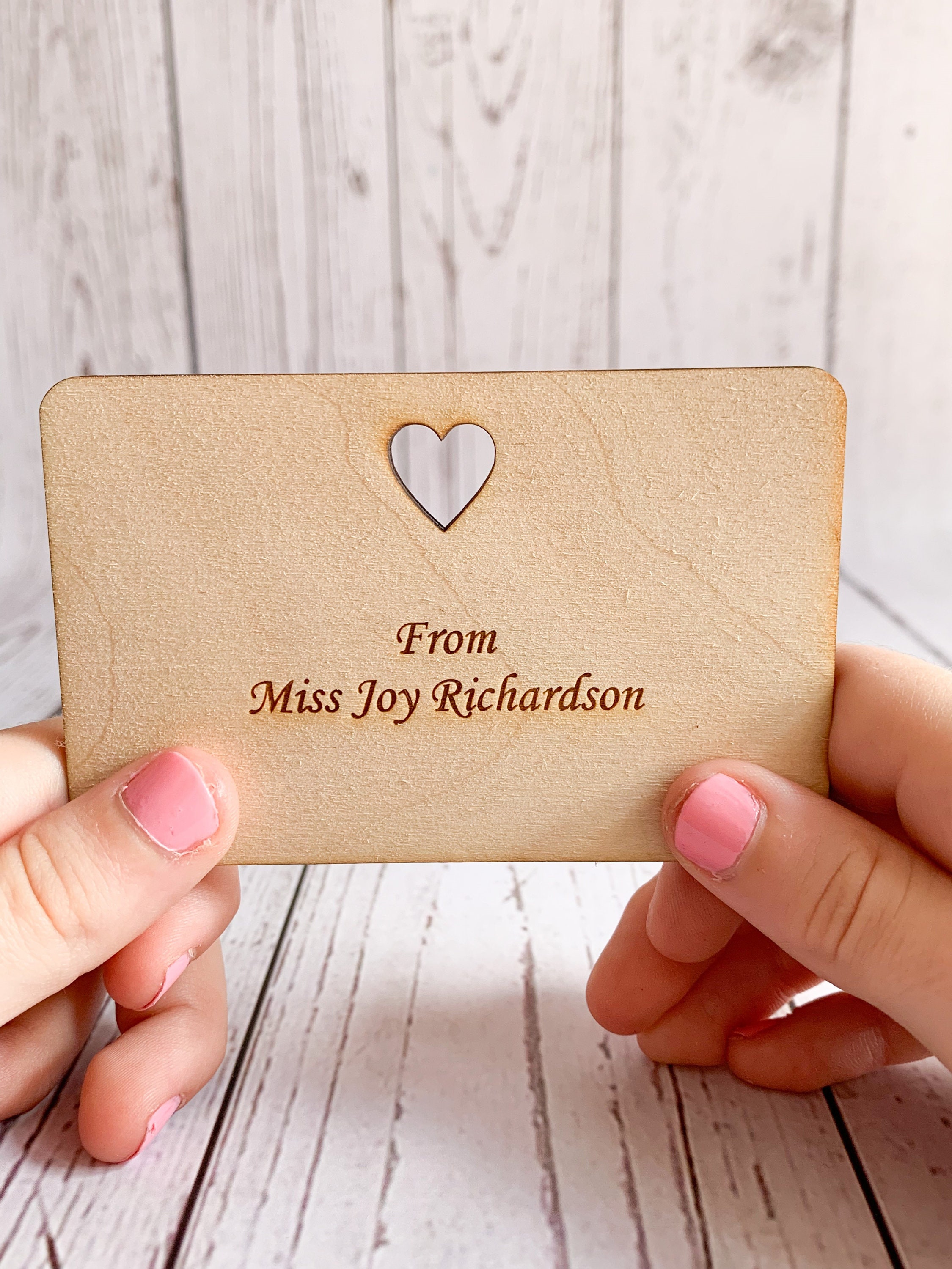 Personalised Engraved Gift Message - Wallet Size Engraved Message ...