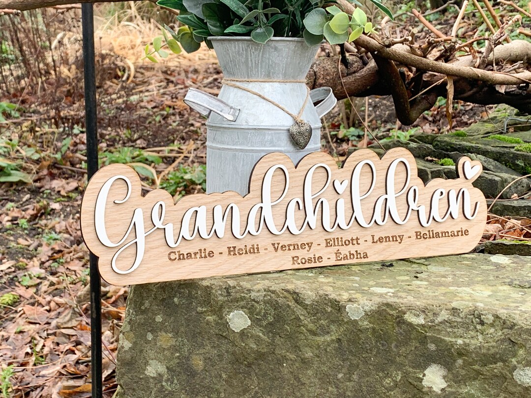 Personalised Grandchildren Sign | Grandchildren Sign | Wooden ...