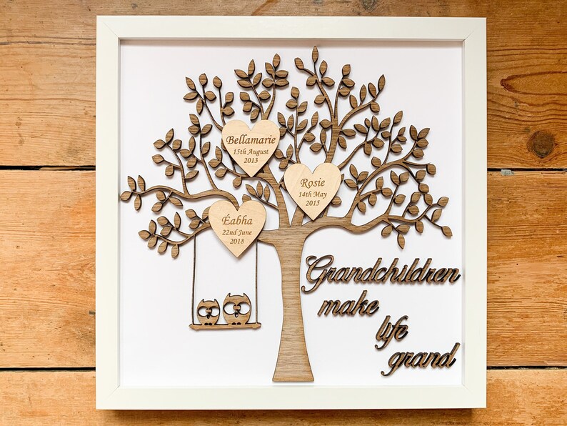 Personalised Grandchildren Family Tree Frame Custom Granny - Etsy