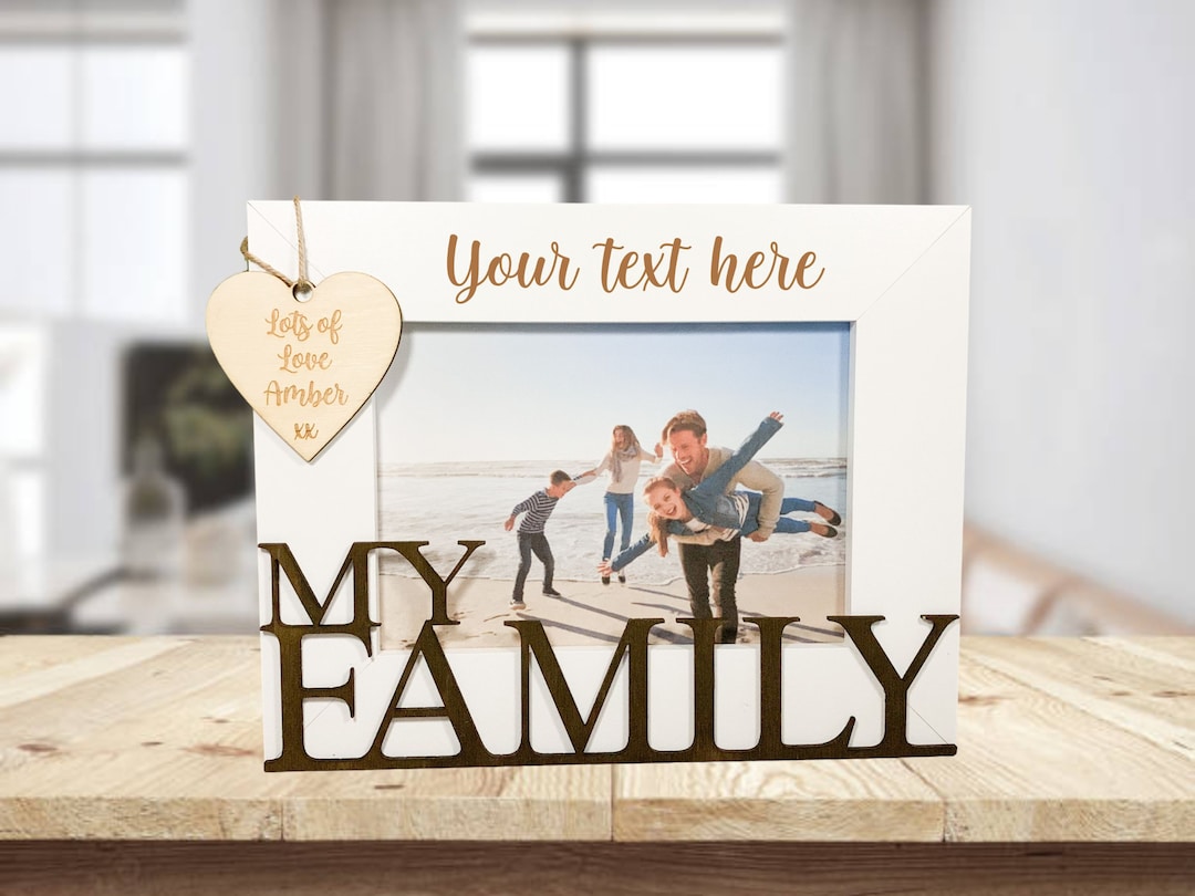 Personalised My Family Photo Frame Family Laser Engraved Photo Frame ...