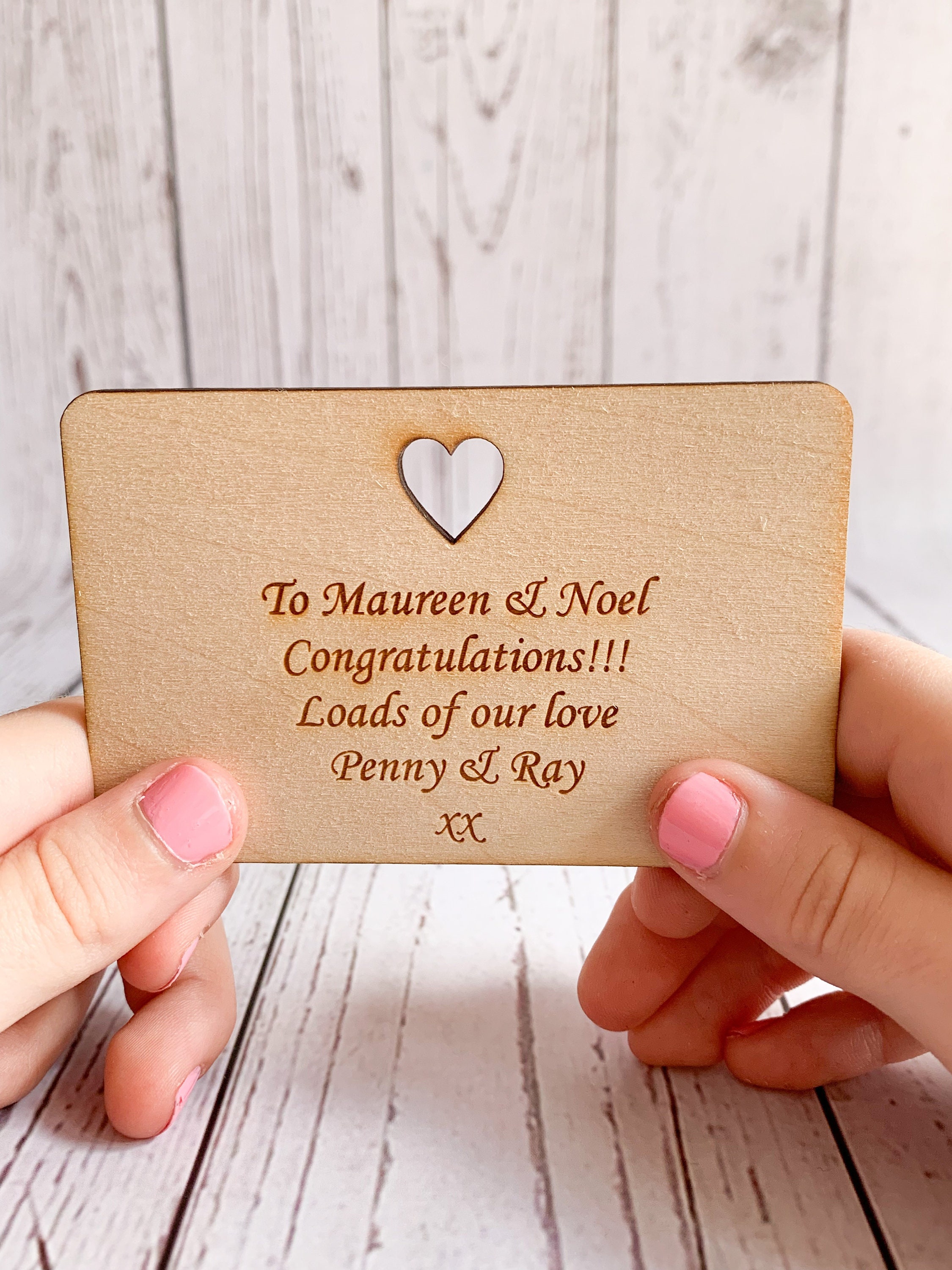 Personalised Engraved Gift Message - Wallet Size Engraved Message ...
