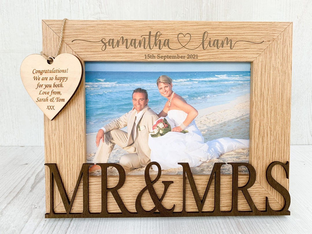 Personalised Wedding Photo Frame Laser Engraved Wedding Gift - Etsy