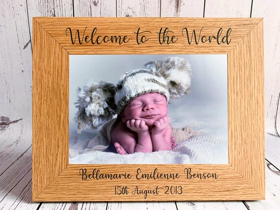 Personalised Newborn Baby Photo Frame Laser Engraved New Baby - Etsy