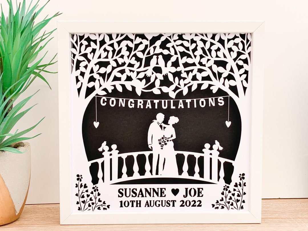 Personalised Wedding Papercut Frame, Bride & Groom Wedding Frame, Mr ...