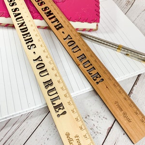Personalised Teacher Ruler - Teacher Gift - 30cm Personalised Ruler ...