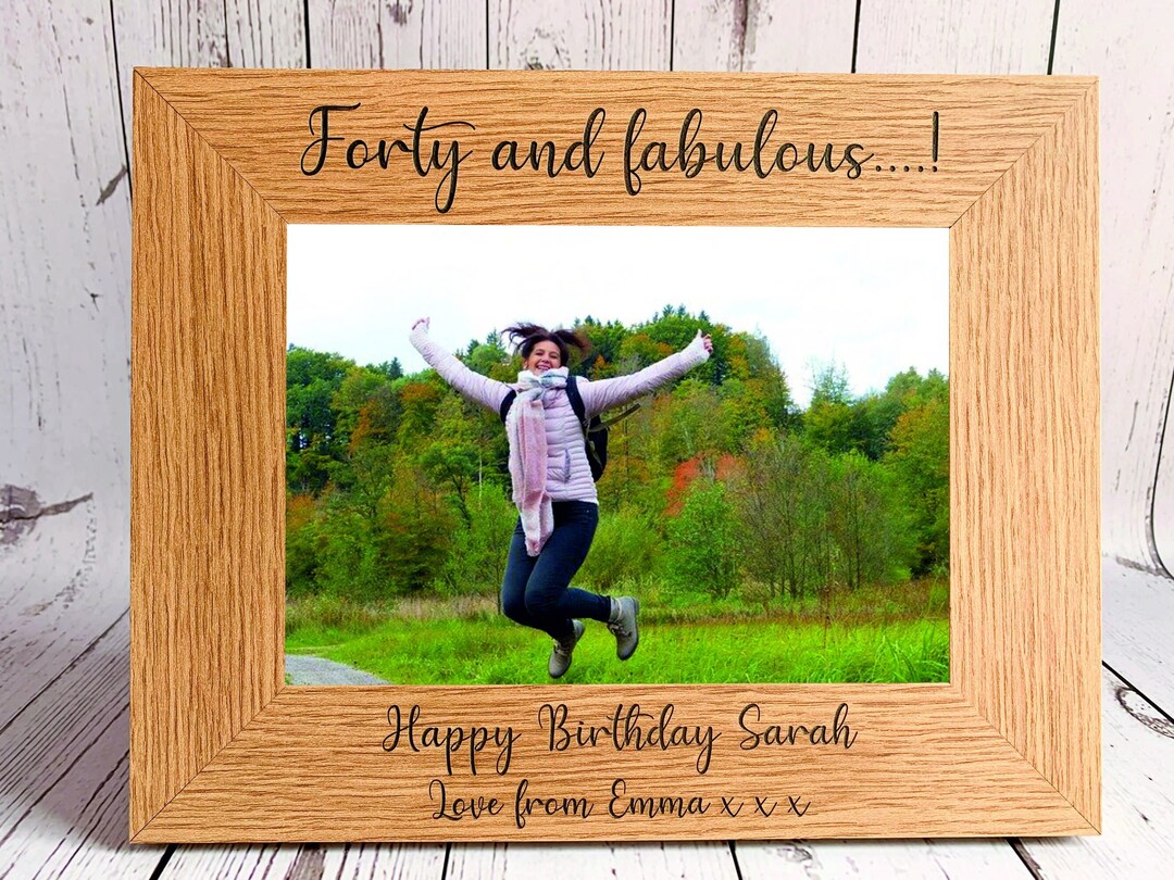 Personalised Birthday Photo Frame | Laser Engraved Milestone Birthday ...