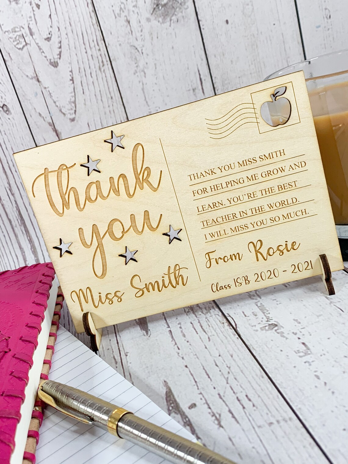 Engraved Teacher Postcard Personalised Wood Postcard - Etsy UK