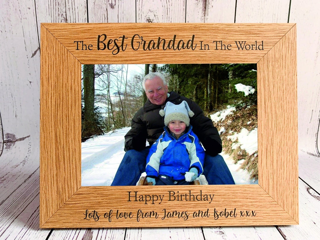 Personalised Grandad Photo Frame, Birthday Gift for Grandpa, Laser ...