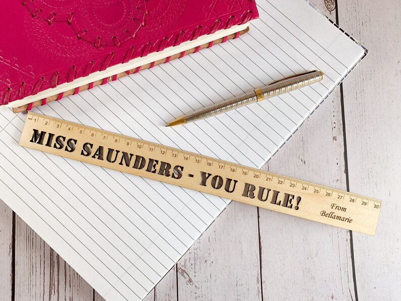 Personalised Teacher Ruler - Teacher Gift - 30cm Personalised Ruler ...