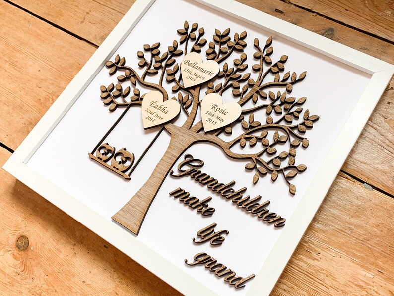 Personalised Grandchildren Family Tree Frame Custom Granny - Etsy