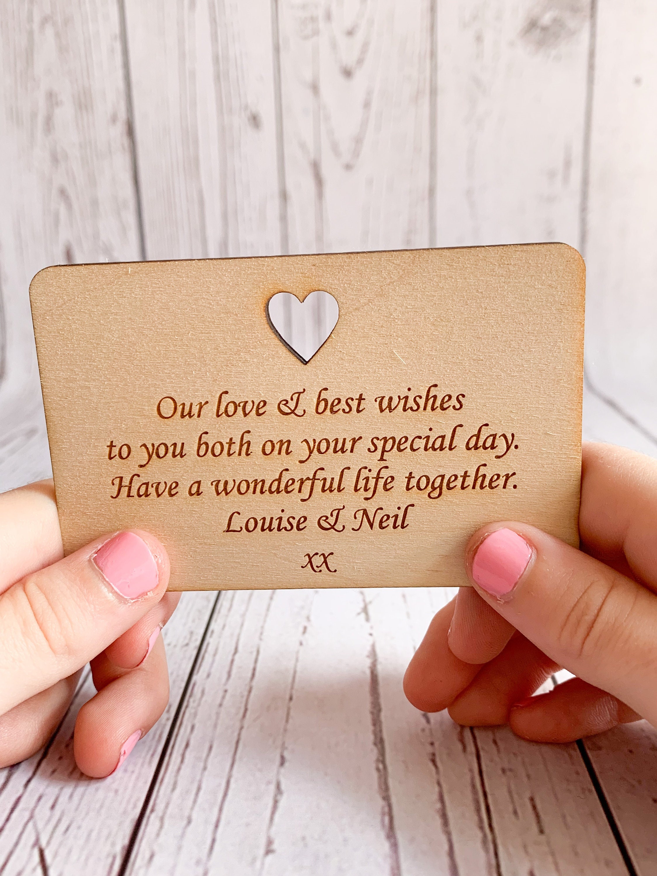 Personalised Engraved Gift Message - Wallet Size Engraved Message ...