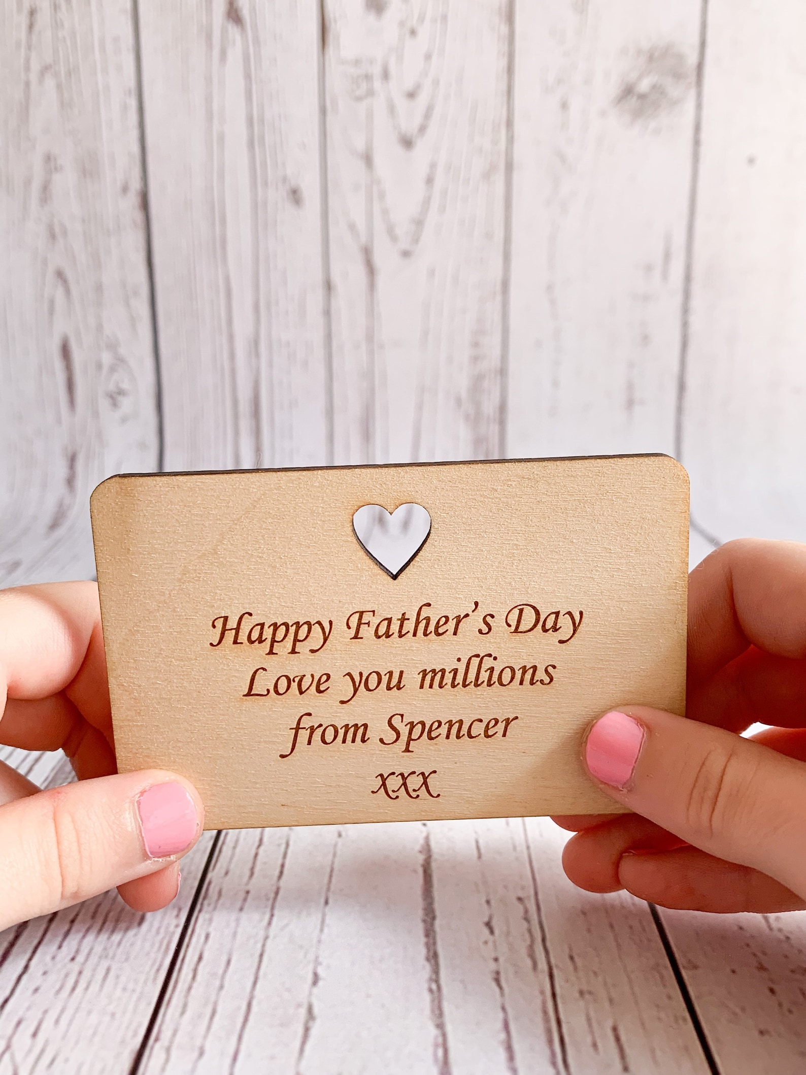 Personalised Engraved Gift Message - Wallet Size Engraved Message ...