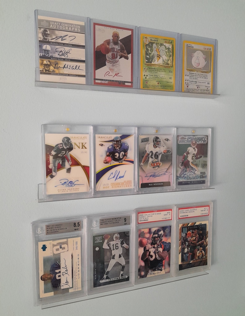 Graded Slabs & ONE TOUCH Trading Card Display Floating Shelf - Displays ...
