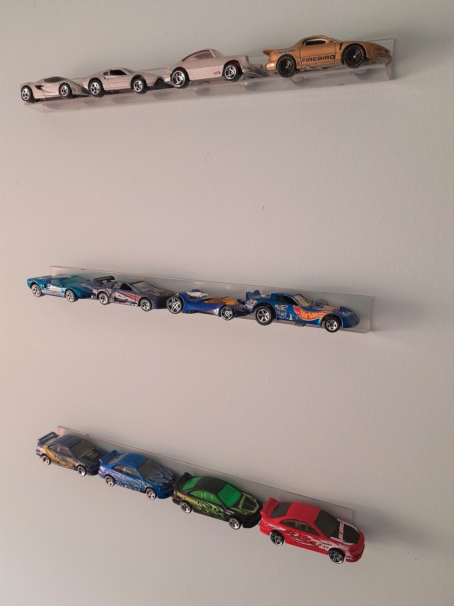 Hot Wheels, Matchbox, Johnny Lightning, 1:64 Car Display Floating Shelf ...