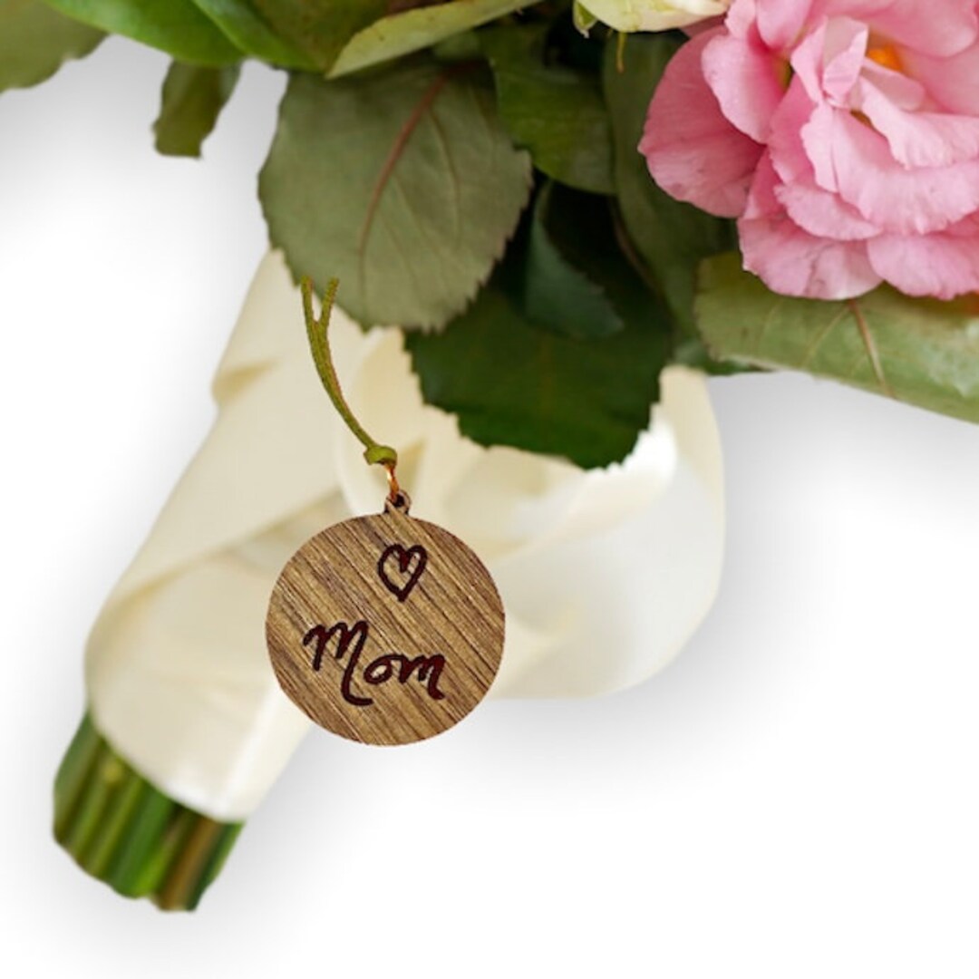 Custom Engraved Charm With QR Code, Personalized Wedding Bouquet ...