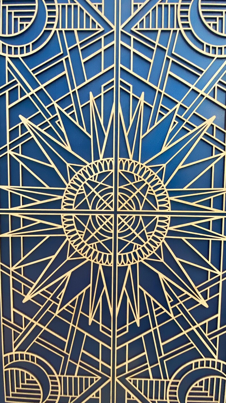 Celestial Art Deco 24x38 Laser Cut Wood - Etsy