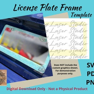 Digital File: License Plate Frame Template - SVG, PNG, Pdf Cut File ...