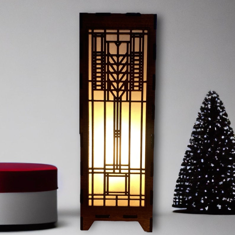 Just Wright (XL) Wood Table Lamp, 14” Extra Large Light Box - Laser-cut ...