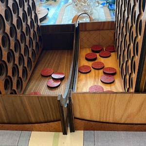 4-in-a-row Wood Game, Box Included for Easy Storage, Handmade, Family ...