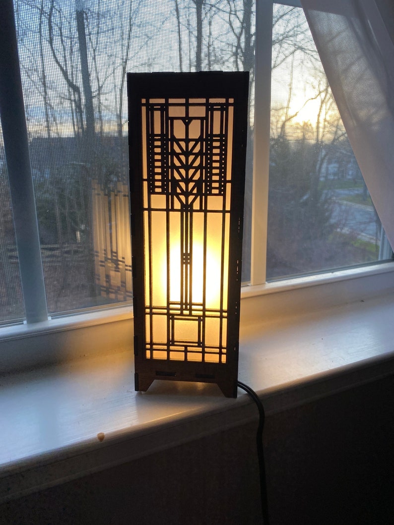 Just Wright (XL) Wood Table Lamp, 14” Extra Large Light Box - Laser-cut ...