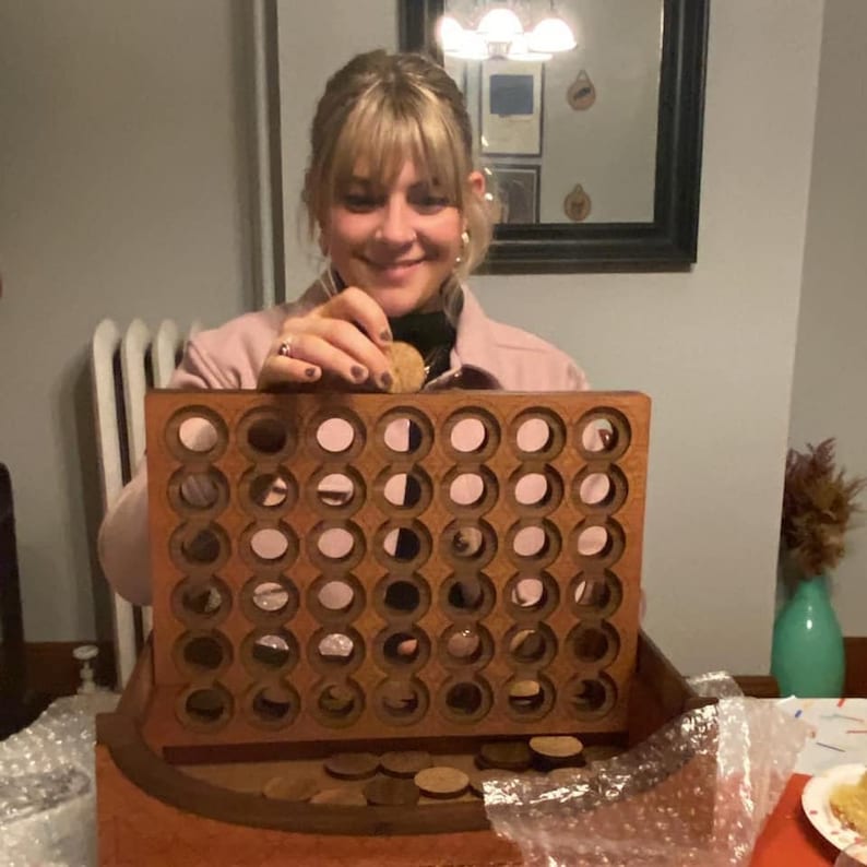 4-in-a-row Wood Game Box Included for Easy Storage Handmade - Etsy