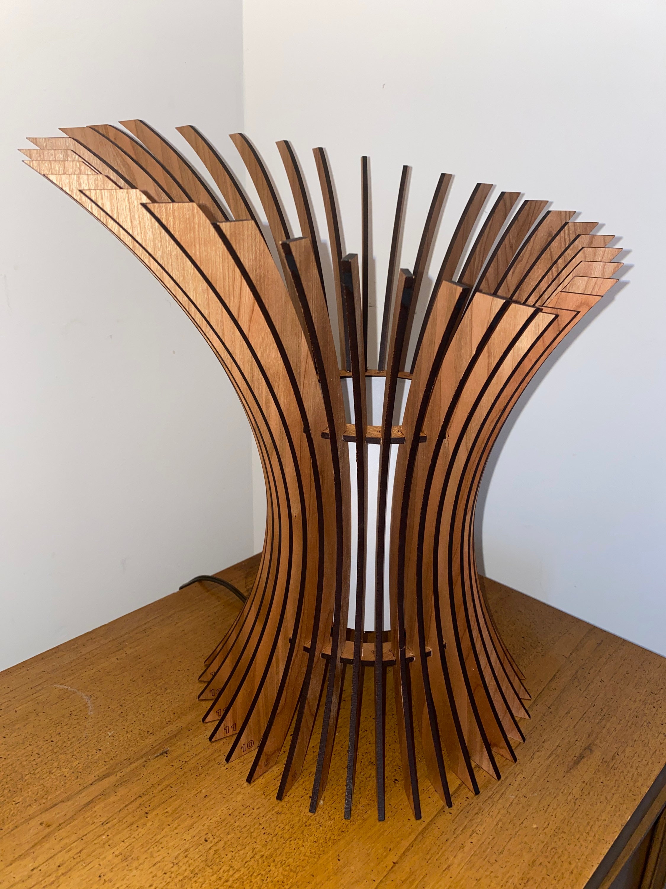 Mid-century Modern, Sculptural Angular Wood Table Lamp, “rachel”, 16.25 ...