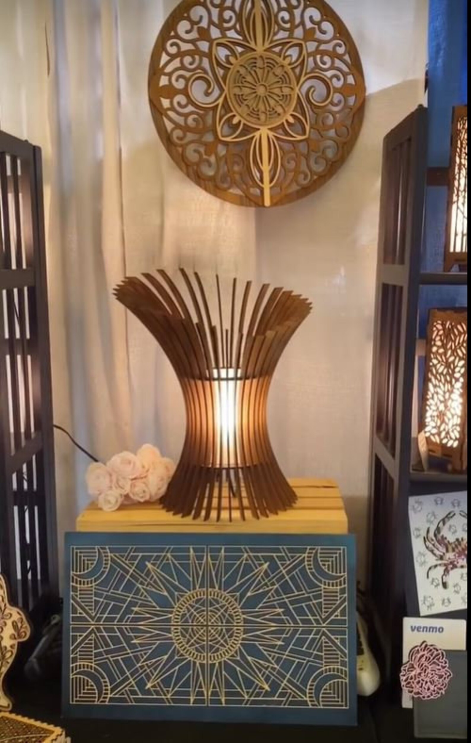 Mid-century Modern, Sculptural Angular Wood Table Lamp, “rachel”, 16.25 ...